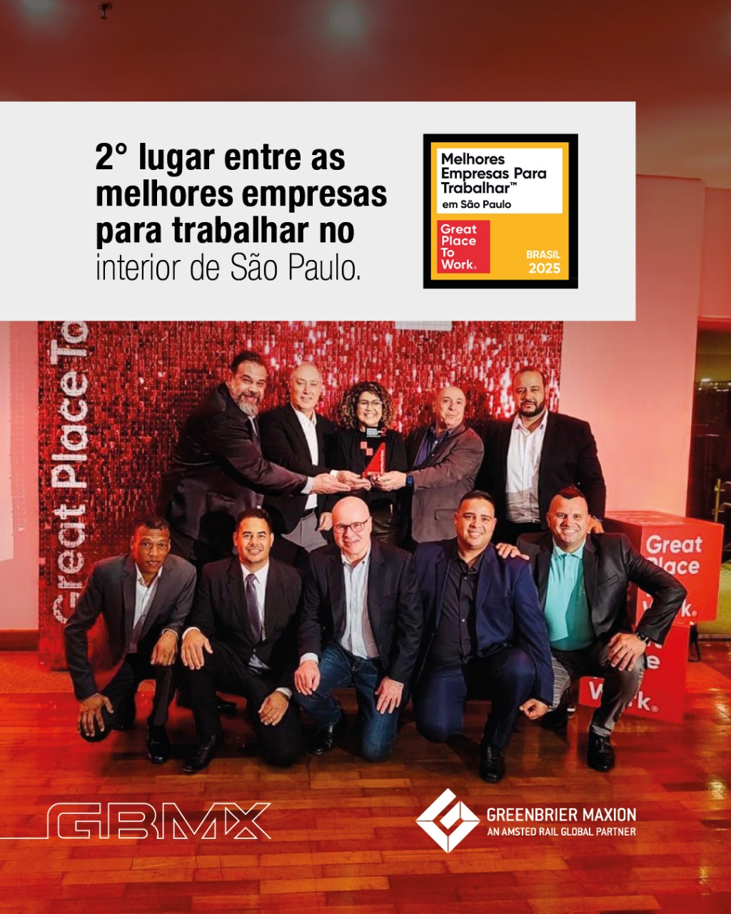 Greenbrier Maxion é eleita a 2ª melhor empresa para trabalhar no interior de São Paulo pelo GPTW